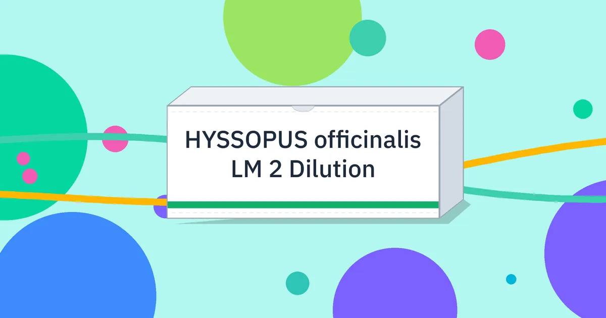 Symbolbild: Packung mit der Aufschrift HYSSOPUS officinalis LM 2 Dilution (PZN 13558034) – Verfügbarkeit und Bezug in Apotheken in Frankfurt am Main