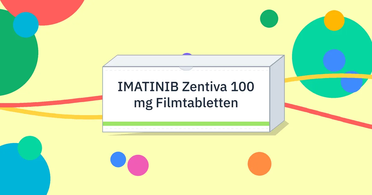Symbolbild: Packung mit der Aufschrift IMATINIB Zentiva 100 mg Filmtabletten (PZN 11897045) – Verfügbarkeit und Bezug in Apotheken in Frankfurt am Main