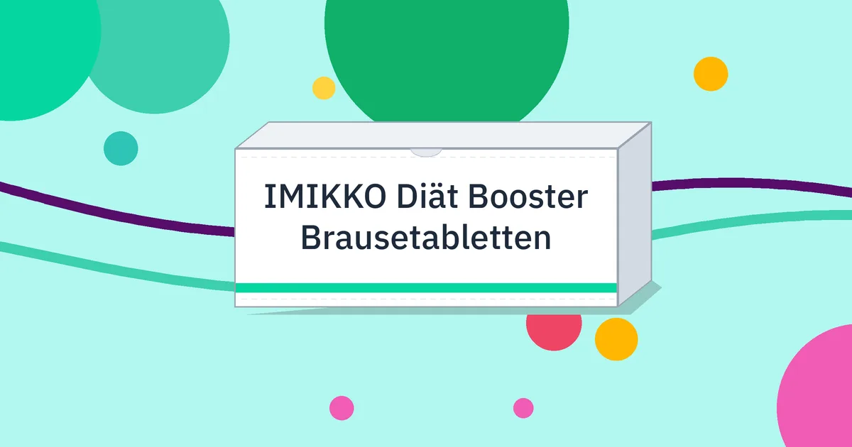 Symbolbild: Packung mit der Aufschrift IMIKKO Diät Booster Brausetabletten (PZN 20585095) – Verfügbarkeit und Bezug in Apotheken in Frankfurt am Main