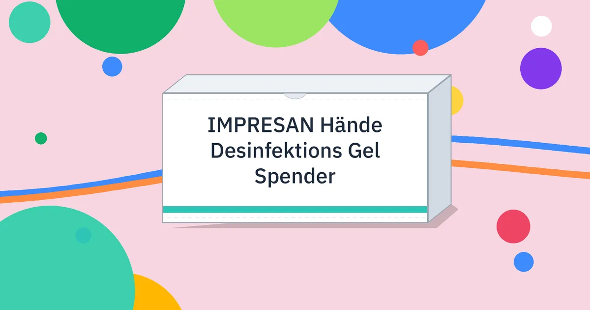 Symbolbild: Packung mit der Aufschrift IMPRESAN Hände Desinfektions Gel Spender (PZN 14305737) – Verfügbarkeit und Bezug in Apotheken in Frankfurt am Main