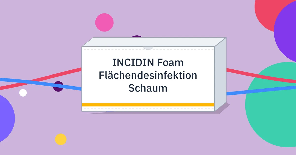 Symbolbild: Packung mit der Aufschrift INCIDIN Foam Flächendesinfektion Schaum (PZN 00020066) – Verfügbarkeit und Bezug in Apotheken in Frankfurt am Main