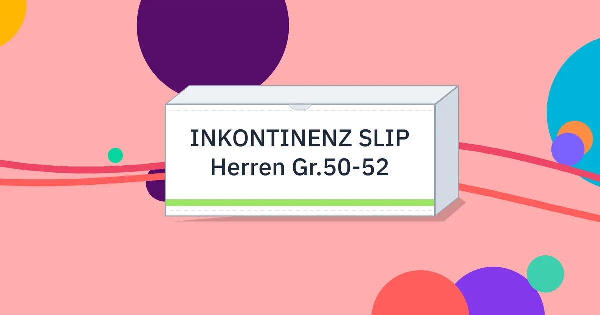 Symbolbild: Packung mit der Aufschrift INKONTINENZ SLIP Herren Gr.50-52 (PZN 04618263) – Verfügbarkeit und Bezug in Apotheken in Frankfurt am Main