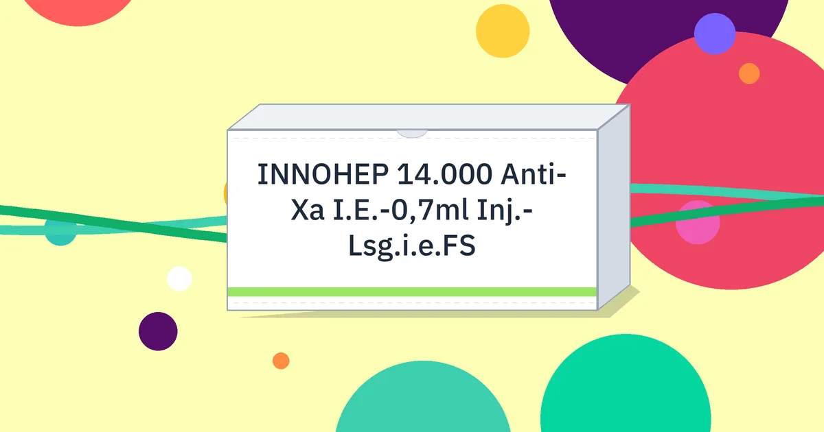 Symbolbild: Packung mit der Aufschrift INNOHEP 14.000 Anti-Xa I.E.-0,7ml Inj.-Lsg.i.e.FS (PZN 14022956) – Verfügbarkeit und Bezug in Apotheken in Frankfurt am Main