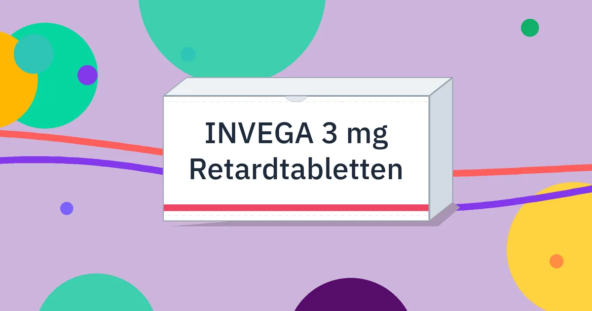 Symbolbild: Packung mit der Aufschrift INVEGA 3 mg Retardtabletten (PZN 20573117) – Verfügbarkeit und Bezug in Apotheken in Frankfurt am Main