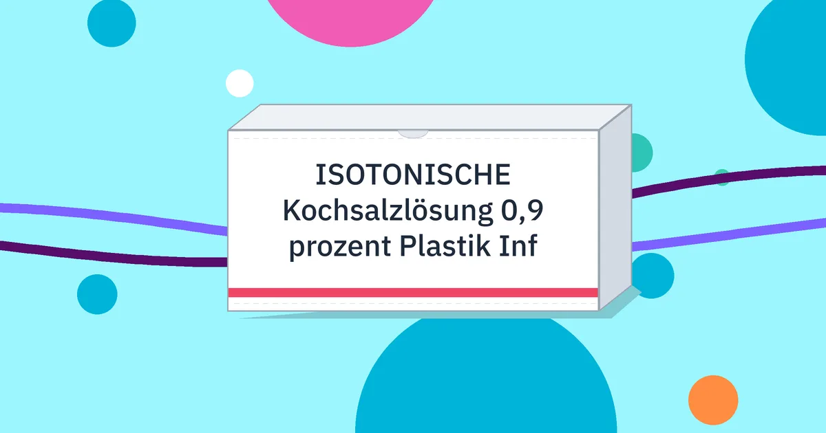 Symbolbild: Packung mit der Aufschrift ISOTONISCHE Kochsalzlösung 0,9 prozent Plastik Inf (PZN 04986179) – Verfügbarkeit und Bezug in Apotheken in Frankfurt am Main