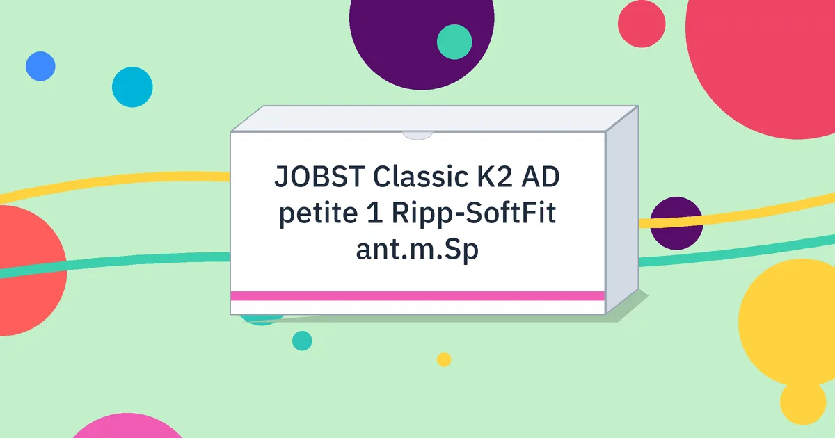 Symbolbild: Packung mit der Aufschrift JOBST Classic K2 AD petite 1 Ripp-SoftFit ant.m.Sp (PZN 14222922) – Verfügbarkeit und Bezug in Apotheken in Frankfurt am Main