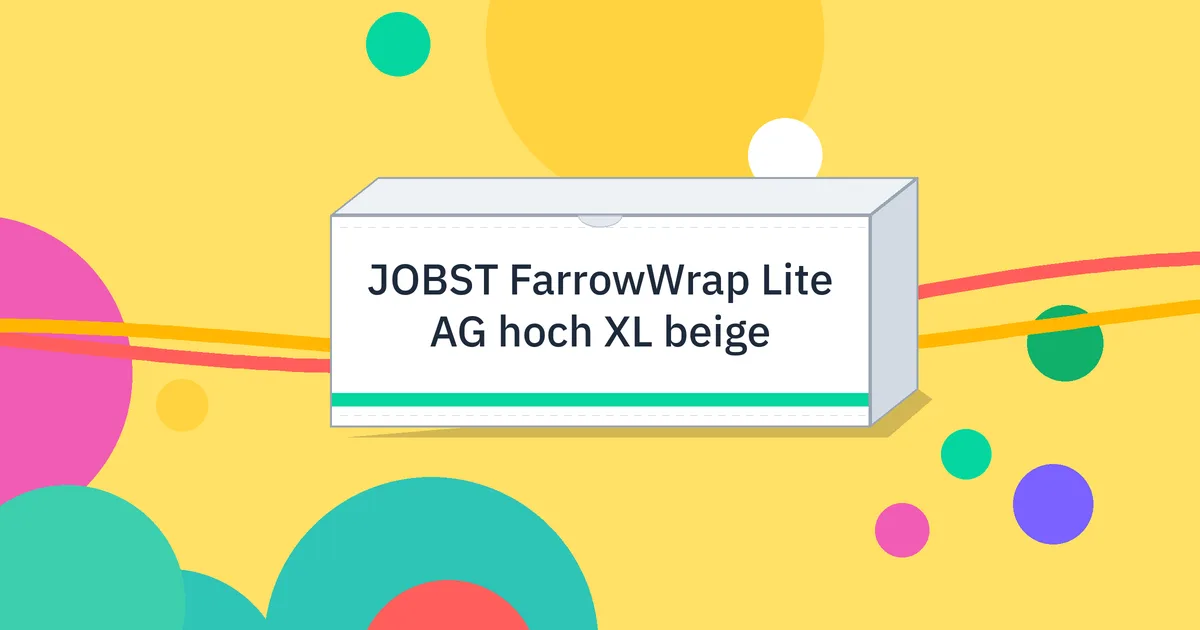 Symbolbild: Packung mit der Aufschrift JOBST FarrowWrap Lite AG hoch XL beige (PZN 13870777) – Verfügbarkeit und Bezug in Apotheken in Frankfurt am Main