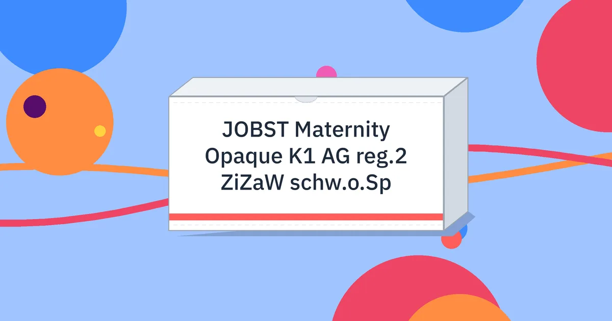 Symbolbild: Packung mit der Aufschrift JOBST Maternity Opaque K1 AG reg.2 ZiZaW schw.o.Sp (PZN 15852370) – Verfügbarkeit und Bezug in Apotheken in Frankfurt am Main