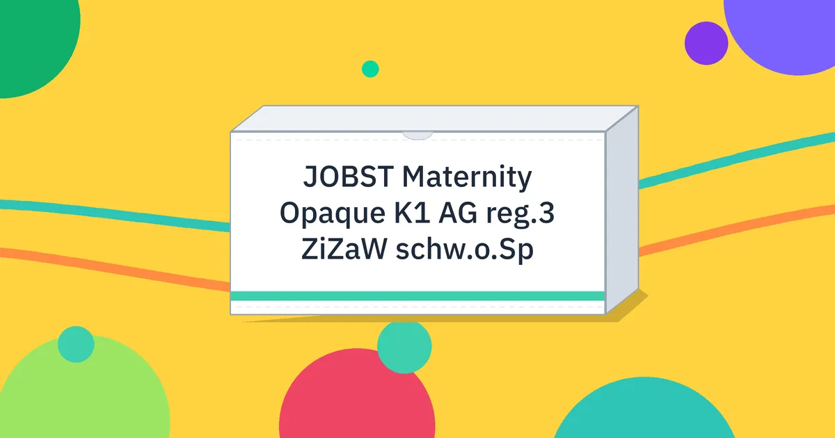 Symbolbild: Packung mit der Aufschrift JOBST Maternity Opaque K1 AG reg.3 ZiZaW schw.o.Sp (PZN 15852387) – Verfügbarkeit und Bezug in Apotheken in Frankfurt am Main