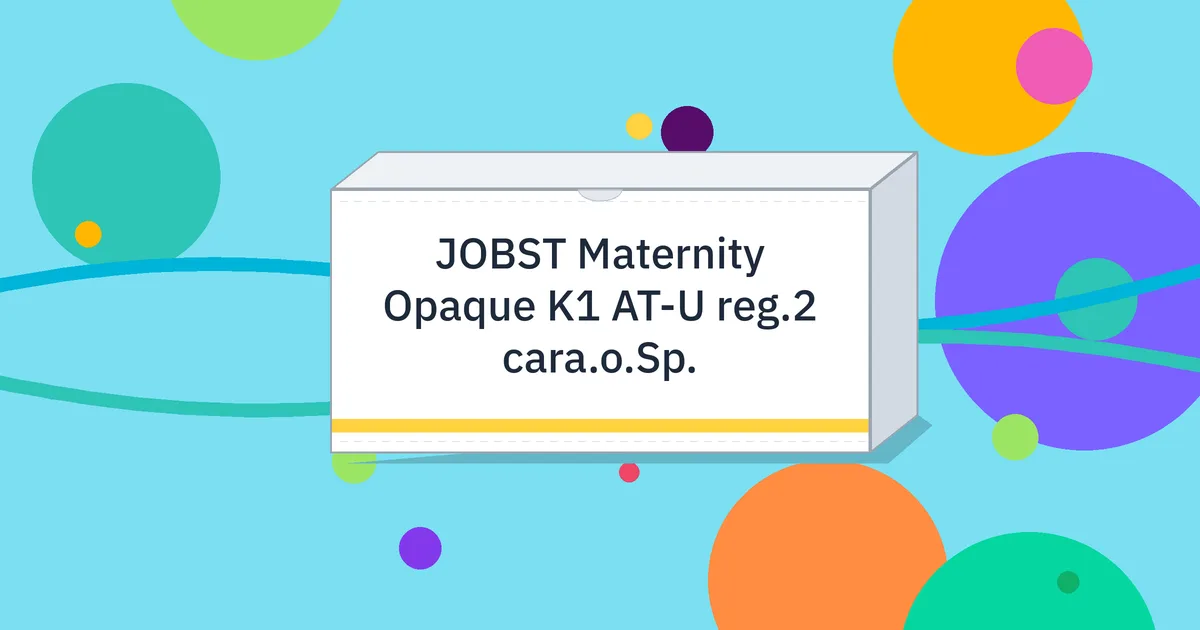 Symbolbild: Packung mit der Aufschrift JOBST Maternity Opaque K1 AT-U reg.2 cara.o.Sp. (PZN 15850477) – Verfügbarkeit und Bezug in Apotheken in Frankfurt am Main