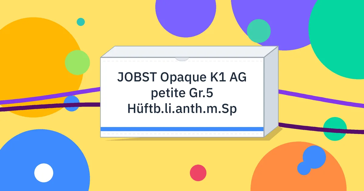 Symbolbild: Packung mit der Aufschrift JOBST Opaque K1 AG petite Gr.5 Hüftb.li.anth.m.Sp (PZN 16273154) – Verfügbarkeit und Bezug in Apotheken in Frankfurt am Main