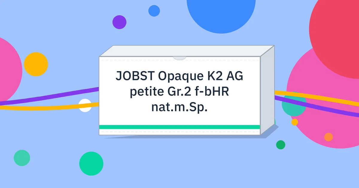 Symbolbild: Packung mit der Aufschrift JOBST Opaque K2 AG petite Gr.2 f-bHR nat.m.Sp. (PZN 10723768) – Verfügbarkeit und Bezug in Apotheken in Frankfurt am Main