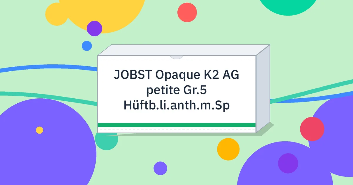 Symbolbild: Packung mit der Aufschrift JOBST Opaque K2 AG petite Gr.5 Hüftb.li.anth.m.Sp (PZN 16288931) – Verfügbarkeit und Bezug in Apotheken in Frankfurt am Main