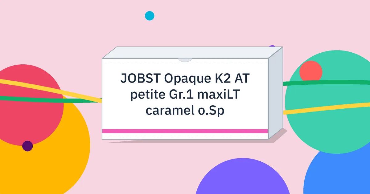 Symbolbild: Packung mit der Aufschrift JOBST Opaque K2 AT petite Gr.1 maxiLT caramel o.Sp (PZN 13119079) – Verfügbarkeit und Bezug in Apotheken in Frankfurt am Main
