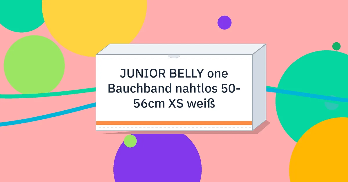 Symbolbild: Packung mit der Aufschrift JUNIOR BELLY one Bauchband nahtlos 50-56cm XS weiß (PZN 12421830) – Verfügbarkeit und Bezug in Apotheken in Frankfurt am Main