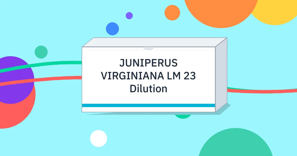 Symbolbild: Packung mit der Aufschrift JUNIPERUS VIRGINIANA LM 23 Dilution (PZN 13565241) – Verfügbarkeit und Bezug in Apotheken in Frankfurt am Main