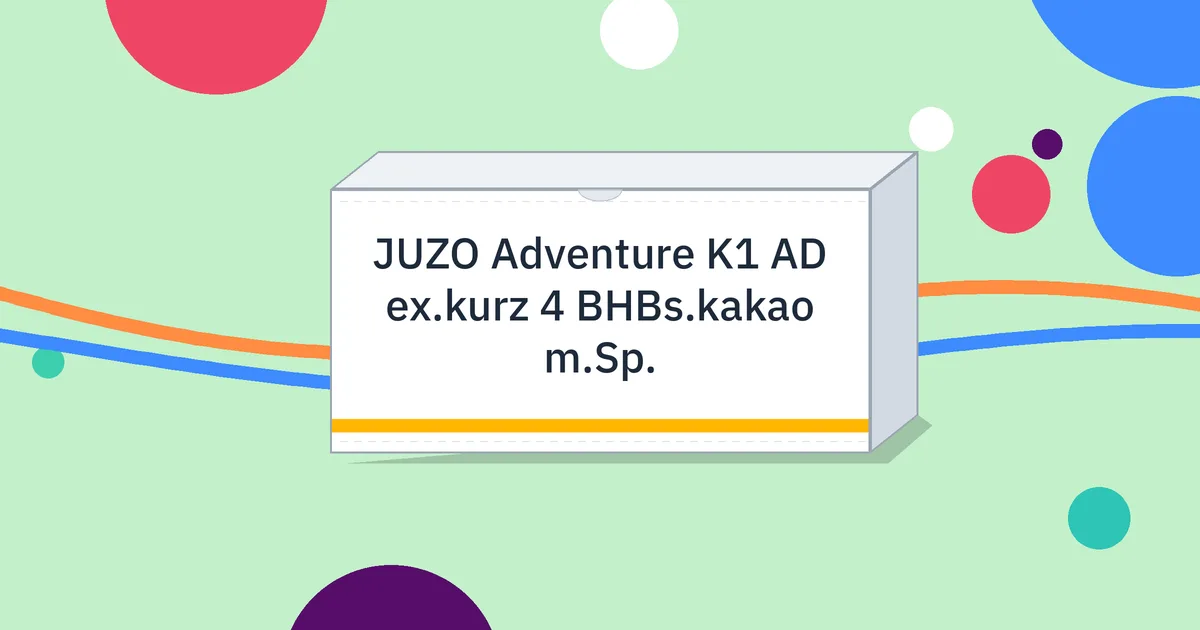 Symbolbild: Packung mit der Aufschrift JUZO Adventure K1 AD ex.kurz 4 BHBs.kakao m.Sp. (PZN 15496840) – Verfügbarkeit und Bezug in Apotheken in Frankfurt am Main