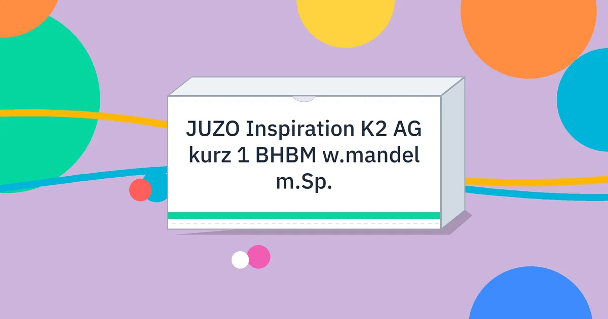 Symbolbild: Packung mit der Aufschrift JUZO Inspiration K2 AG kurz 1 BHBM w.mandel m.Sp. (PZN 14883463) – Verfügbarkeit und Bezug in Apotheken in Frankfurt am Main