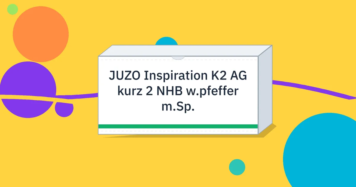 Symbolbild: Packung mit der Aufschrift JUZO Inspiration K2 AG kurz 2 NHB w.pfeffer m.Sp. (PZN 14948010) – Verfügbarkeit und Bezug in Apotheken in Frankfurt am Main