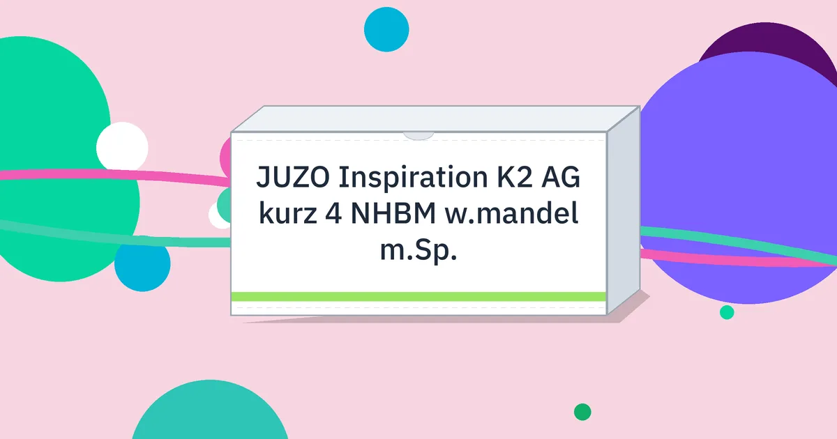 Symbolbild: Packung mit der Aufschrift JUZO Inspiration K2 AG kurz 4 NHBM w.mandel m.Sp. (PZN 14922358) – Verfügbarkeit und Bezug in Apotheken in Frankfurt am Main