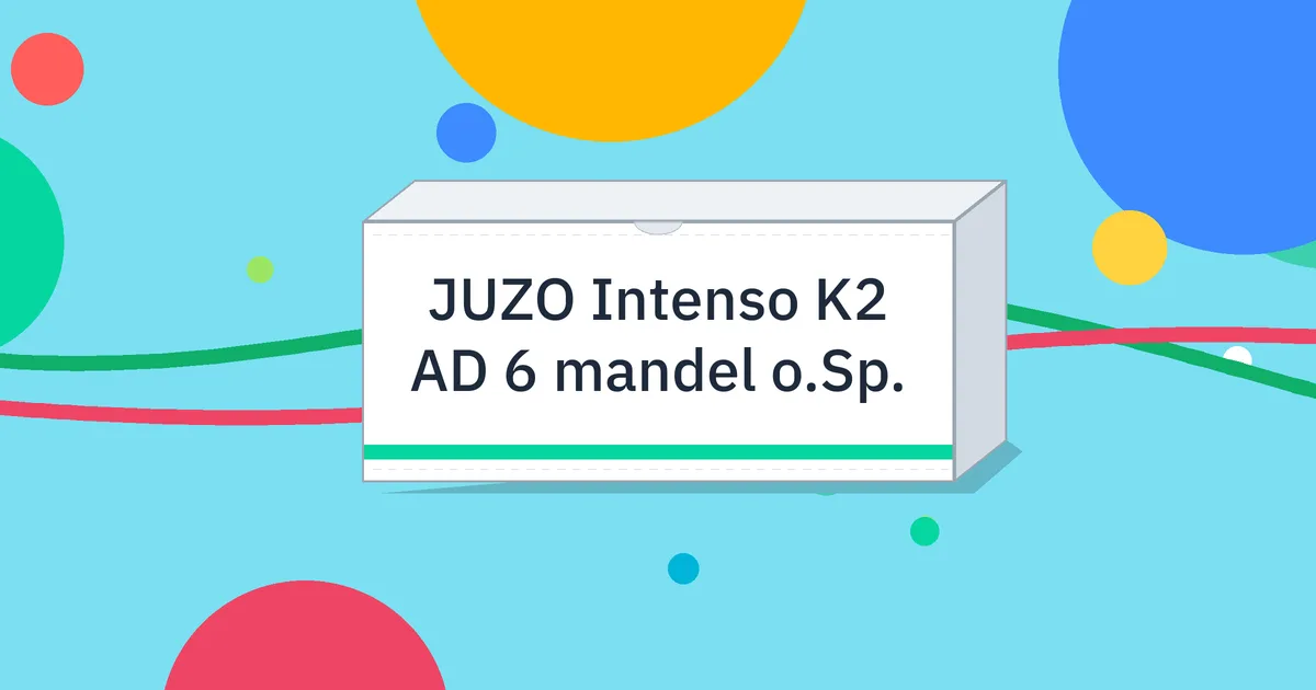 Symbolbild: Packung mit der Aufschrift JUZO Intenso K2 AD 6 mandel o.Sp. (PZN 18617037) – Verfügbarkeit und Bezug in Apotheken in Frankfurt am Main