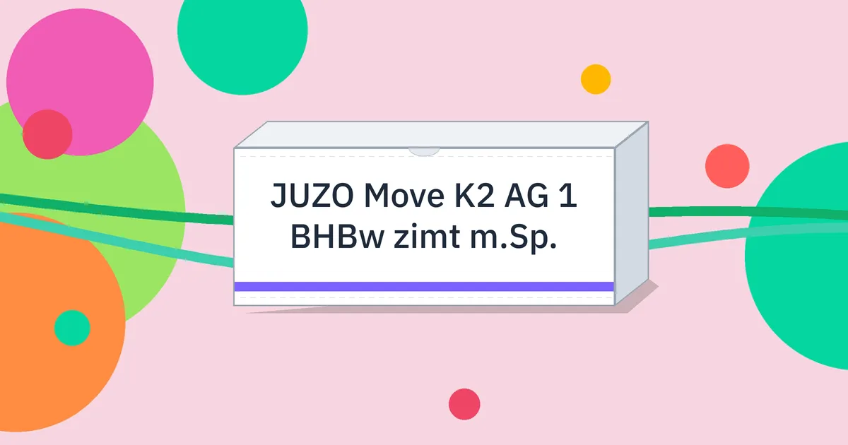 Symbolbild: Packung mit der Aufschrift JUZO Move K2 AG 1 BHBw zimt m.Sp. (PZN 18524382) – Verfügbarkeit und Bezug in Apotheken in Frankfurt am Main