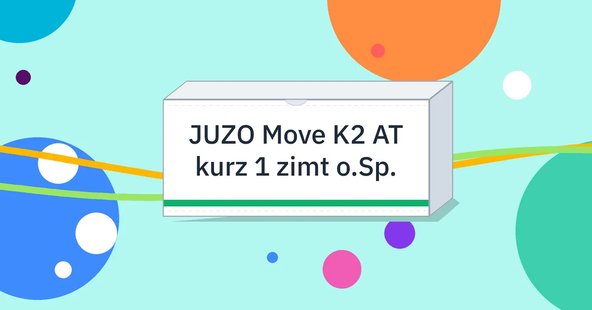 Symbolbild: Packung mit der Aufschrift JUZO Move K2 AT kurz 1 zimt o.Sp. (PZN 20675272) – Verfügbarkeit und Bezug in Apotheken in Frankfurt am Main