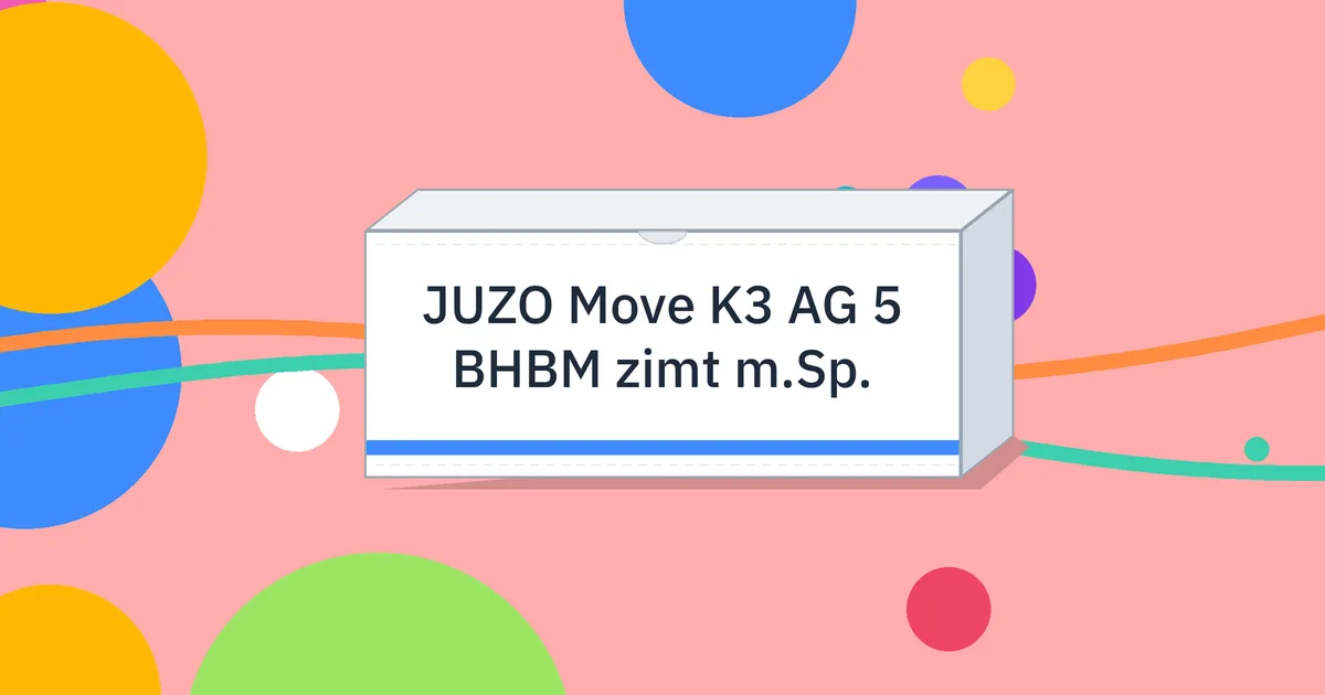 Symbolbild: Packung mit der Aufschrift JUZO Move K3 AG 5 BHBM zimt m.Sp. (PZN 18576083) – Verfügbarkeit und Bezug in Apotheken in Frankfurt am Main