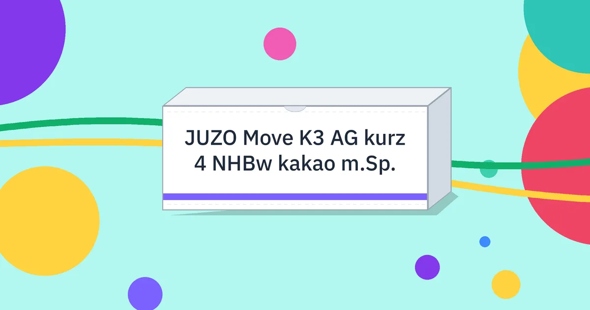 Symbolbild: Packung mit der Aufschrift JUZO Move K3 AG kurz 4 NHBw kakao m.Sp. (PZN 18590462) – Verfügbarkeit und Bezug in Apotheken in Frankfurt am Main