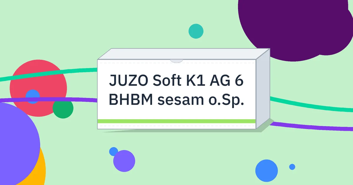 Symbolbild: Packung mit der Aufschrift JUZO Soft K1 AG 6 BHBM sesam o.Sp. (PZN 14856986) – Verfügbarkeit und Bezug in Apotheken in Frankfurt am Main