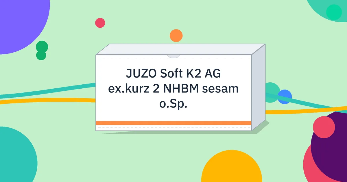 Symbolbild: Packung mit der Aufschrift JUZO Soft K2 AG ex.kurz 2 NHBM sesam o.Sp. (PZN 15002097) – Verfügbarkeit und Bezug in Apotheken in Frankfurt am Main