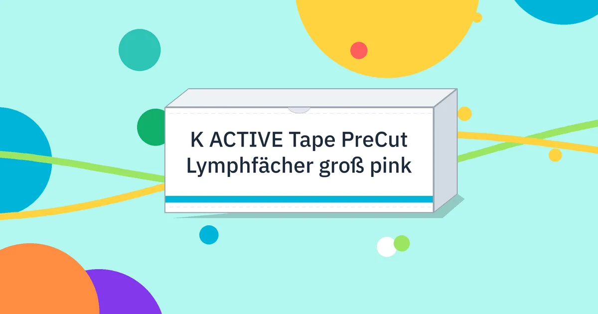 Symbolbild: Packung mit der Aufschrift K ACTIVE Tape PreCut Lymphfächer groß pink (PZN 06936820) – Verfügbarkeit und Bezug in Apotheken in Frankfurt am Main