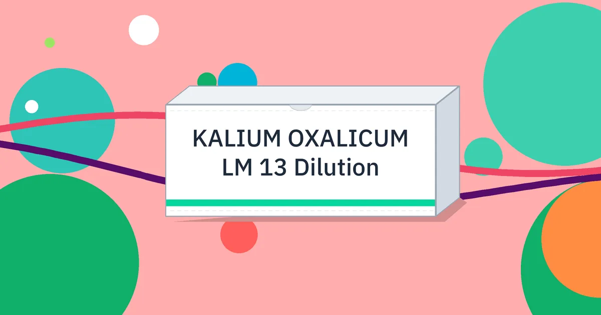 Symbolbild: Packung mit der Aufschrift KALIUM OXALICUM LM 13 Dilution (PZN 12923661) – Verfügbarkeit und Bezug in Apotheken in Frankfurt am Main