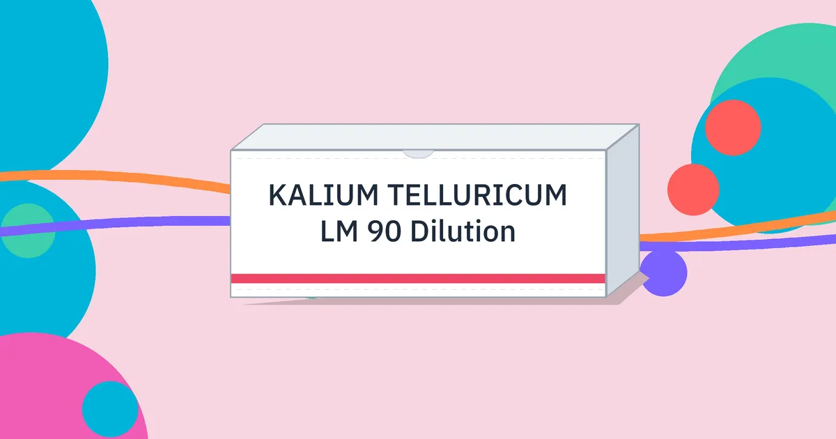 Symbolbild: Packung mit der Aufschrift KALIUM TELLURICUM LM 90 Dilution (PZN 12927506) – Verfügbarkeit und Bezug in Apotheken in Frankfurt am Main