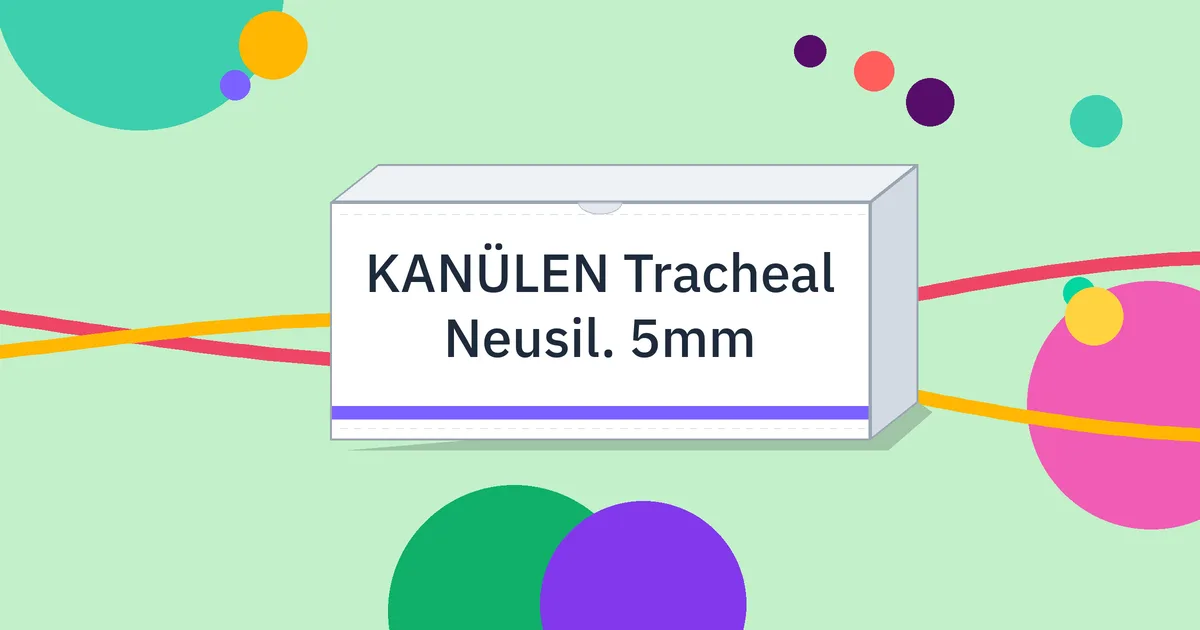 Symbolbild: Packung mit der Aufschrift KANÜLEN Tracheal Neusil. 5mm (PZN 01965604) – Verfügbarkeit und Bezug in Apotheken in Frankfurt am Main