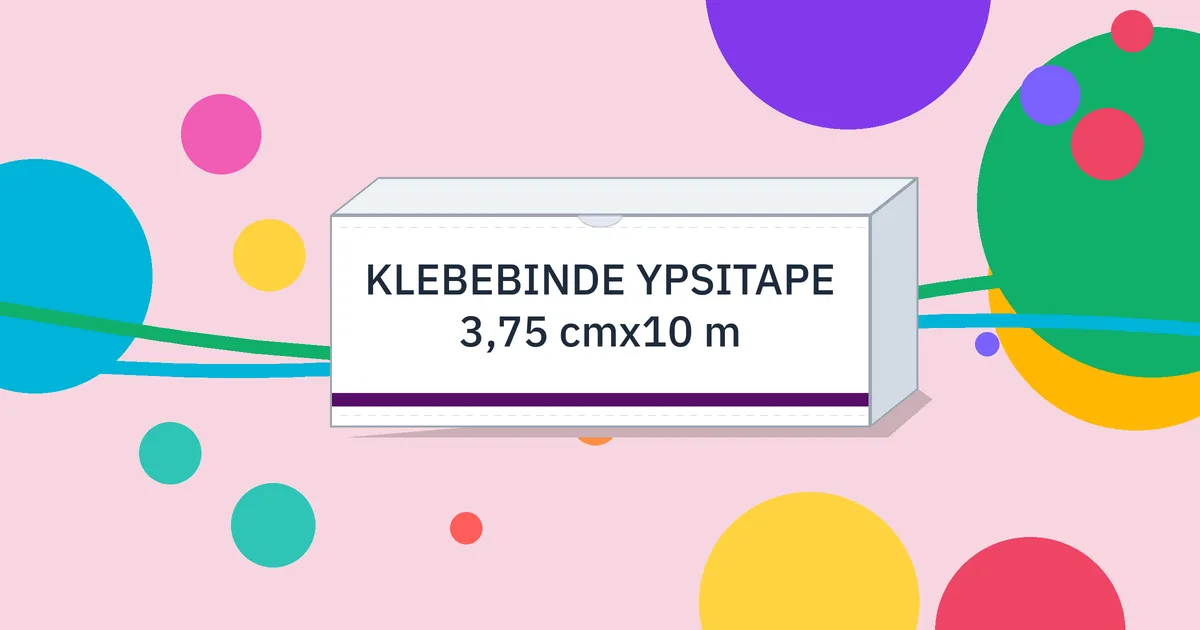 Symbolbild: Packung mit der Aufschrift KLEBEBINDE YPSITAPE 3,75 cmx10 m (PZN 01499088) – Verfügbarkeit und Bezug in Apotheken in Frankfurt am Main