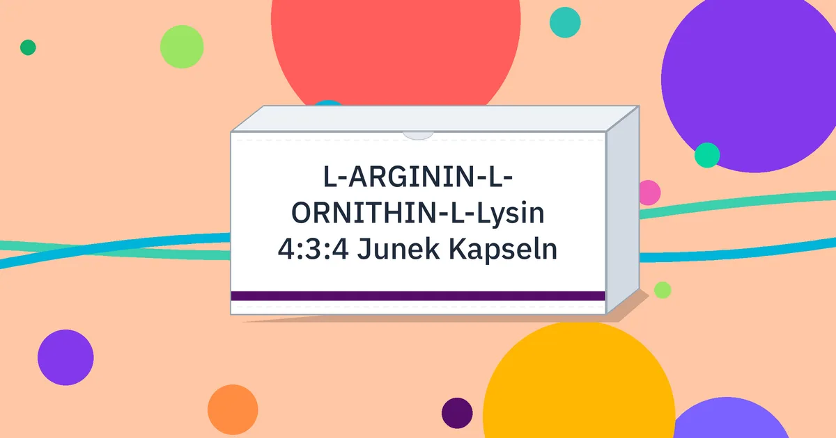 Symbolbild: Packung mit der Aufschrift L-ARGININ-L-ORNITHIN-L-Lysin 4:3:4 Junek Kapseln (PZN 00138454) – Verfügbarkeit und Bezug in Apotheken in Frankfurt am Main