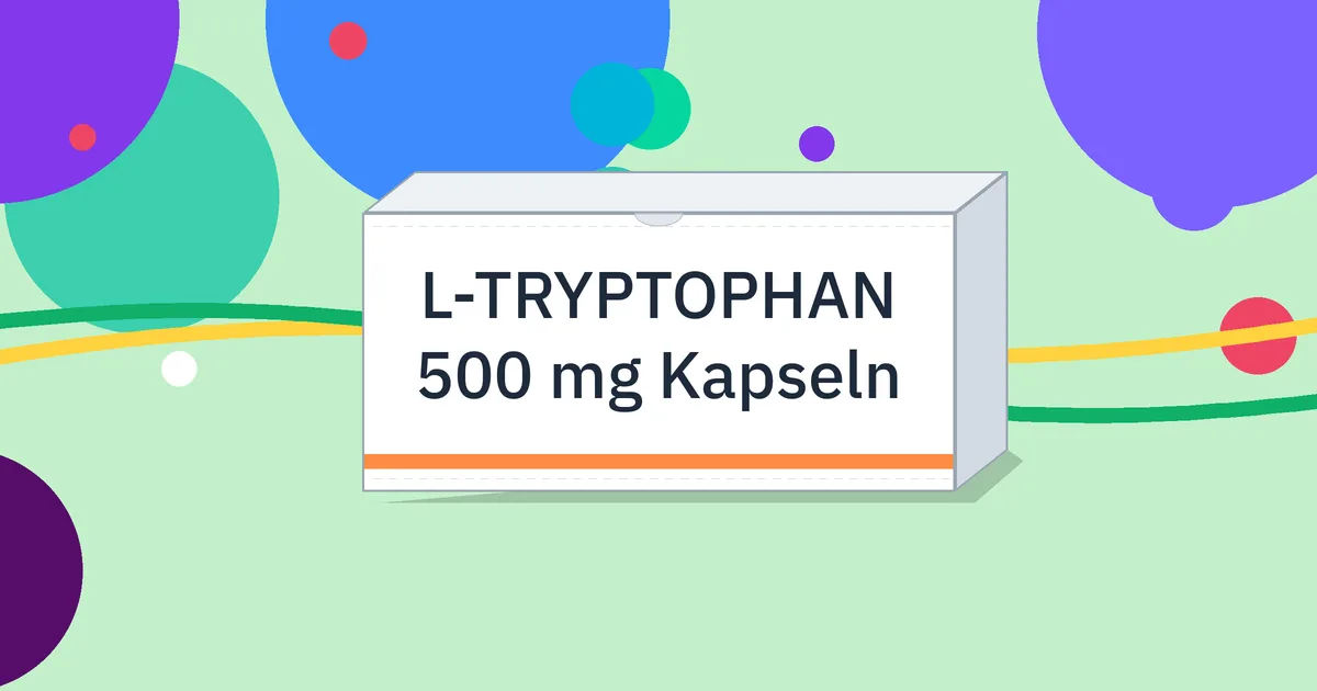 Symbolbild: Packung mit der Aufschrift L-TRYPTOPHAN 500 mg Kapseln (PZN 00109719) – Verfügbarkeit und Bezug in Apotheken in Frankfurt am Main