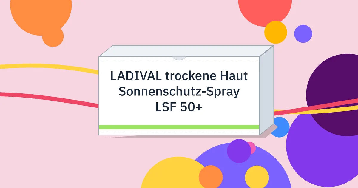 Symbolbild: Packung mit der Aufschrift LADIVAL trockene Haut Sonnenschutz-Spray LSF 50+ (PZN 19099403) – Verfügbarkeit und Bezug in Apotheken in Frankfurt am Main