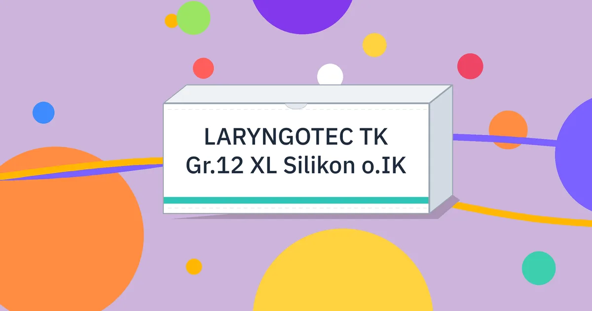 Symbolbild: Packung mit der Aufschrift LARYNGOTEC TK Gr.12 XL Silikon o.IK (PZN 03308951) – Verfügbarkeit und Bezug in Apotheken in Frankfurt am Main