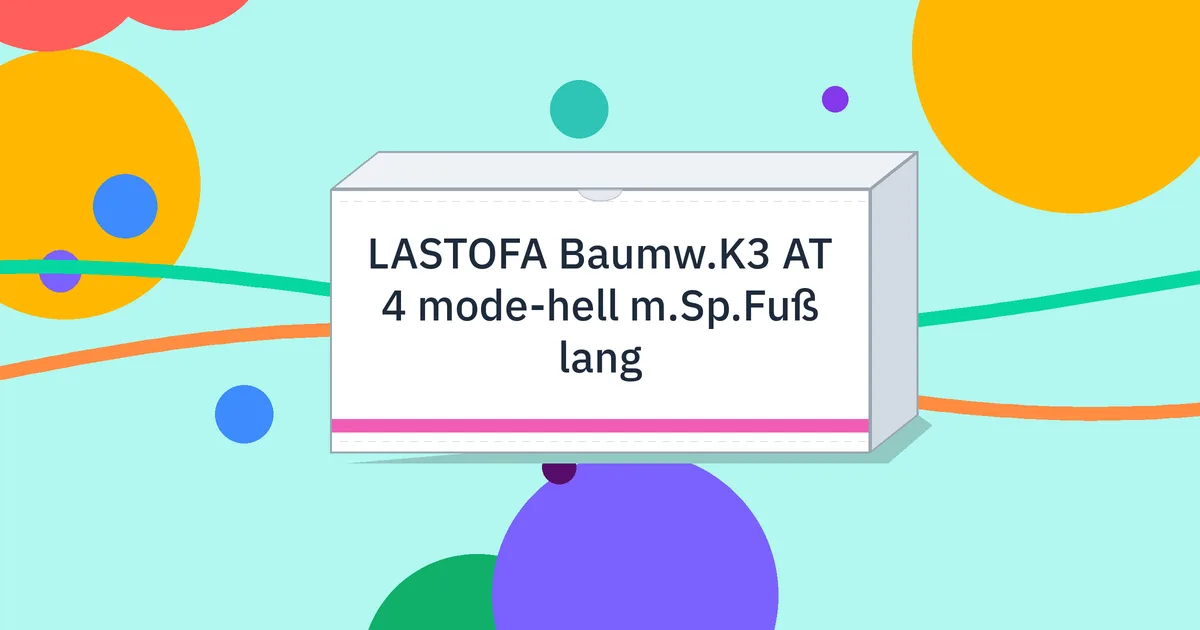 Symbolbild: Packung mit der Aufschrift LASTOFA Baumw.K3 AT 4 mode-hell m.Sp.Fuß lang (PZN 01957562) – Verfügbarkeit und Bezug in Apotheken in Frankfurt am Main