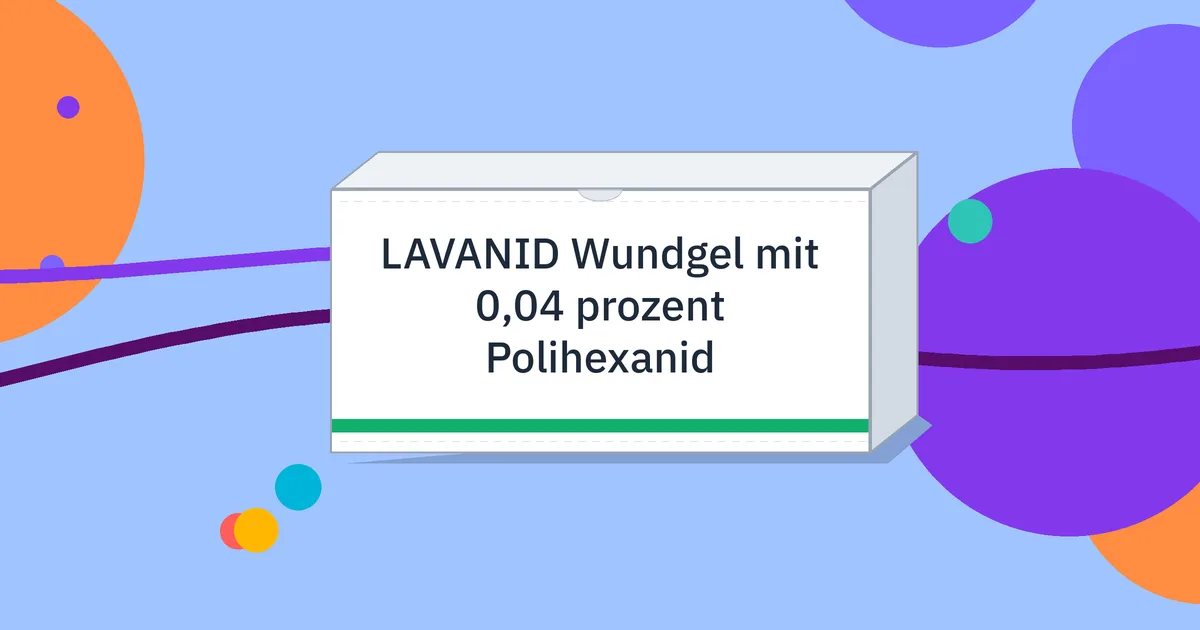 Symbolbild: Packung mit der Aufschrift LAVANID Wundgel mit 0,04 prozent Polihexanid (PZN 18303818) – Verfügbarkeit und Bezug in Apotheken in Frankfurt am Main