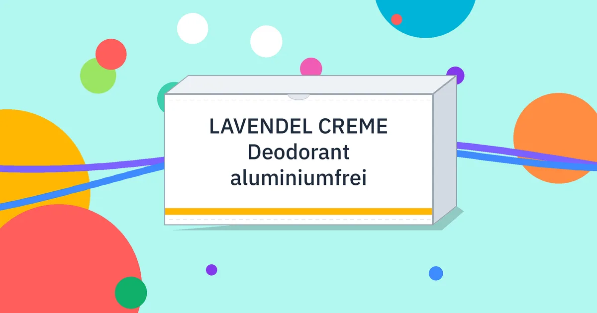 Symbolbild: Packung mit der Aufschrift LAVENDEL CREME Deodorant aluminiumfrei (PZN 15377414) – Verfügbarkeit und Bezug in Apotheken in Frankfurt am Main