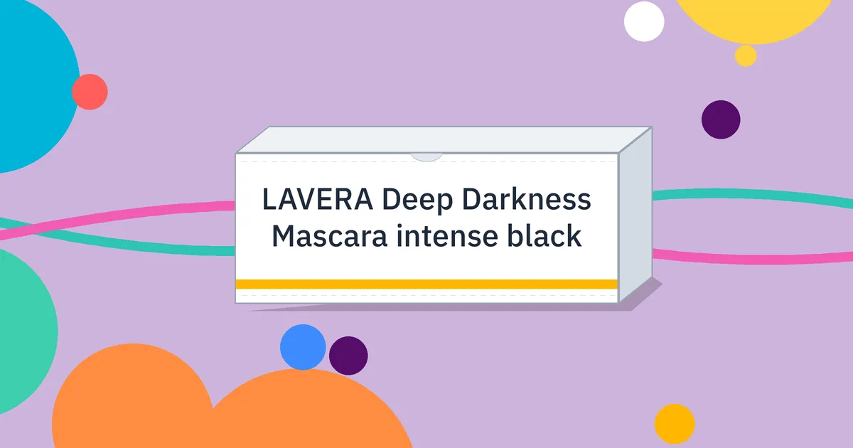 Symbolbild: Packung mit der Aufschrift LAVERA Deep Darkness Mascara intense black (PZN 11145687) – Verfügbarkeit und Bezug in Apotheken in Frankfurt am Main