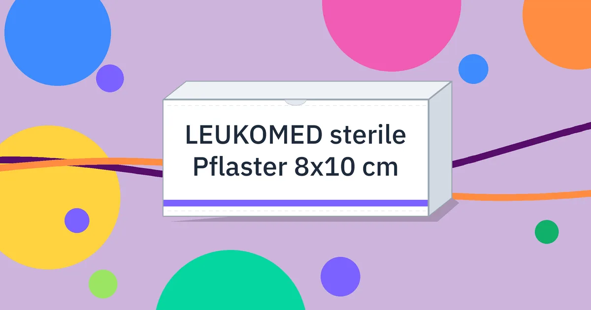 Symbolbild: Packung mit der Aufschrift LEUKOMED sterile Pflaster 8x10 cm (PZN 16002113) – Verfügbarkeit und Bezug in Apotheken in Frankfurt am Main