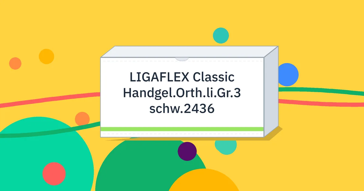 Symbolbild: Packung mit der Aufschrift LIGAFLEX Classic Handgel.Orth.li.Gr.3 schw.2436 (PZN 03772074) – Verfügbarkeit und Bezug in Apotheken in Frankfurt am Main