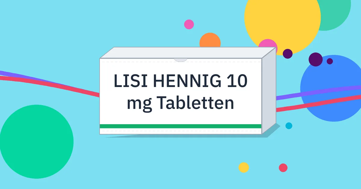 Symbolbild: Packung mit der Aufschrift LISI HENNIG 10 mg Tabletten (PZN 01365465) – Verfügbarkeit und Bezug in Apotheken in Frankfurt am Main