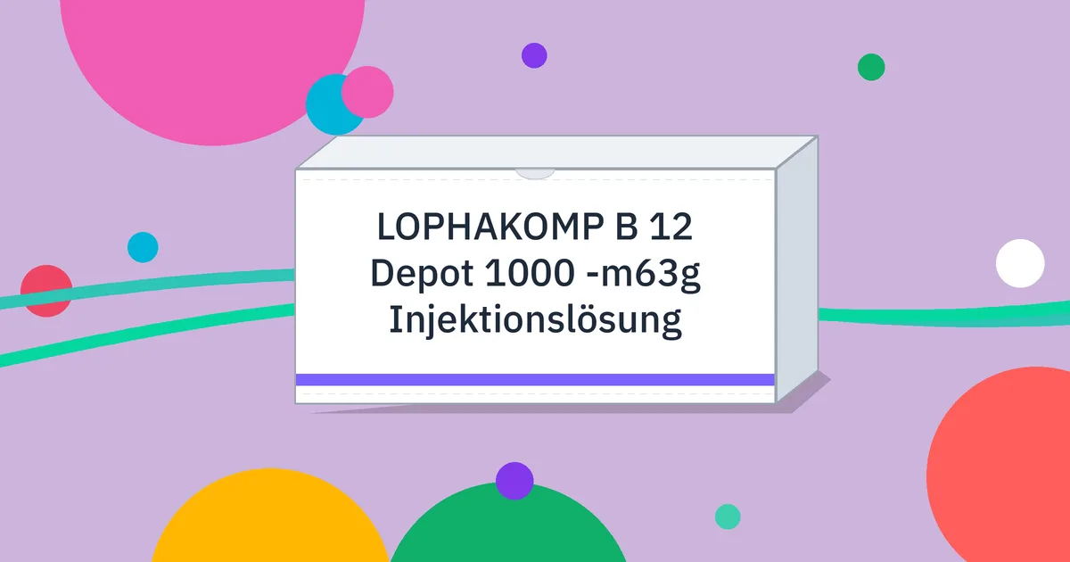 Symbolbild: Packung mit der Aufschrift LOPHAKOMP B 12 Depot 1000 -m63g Injektionslösung (PZN 01293300) – Verfügbarkeit und Bezug in Apotheken in Frankfurt am Main