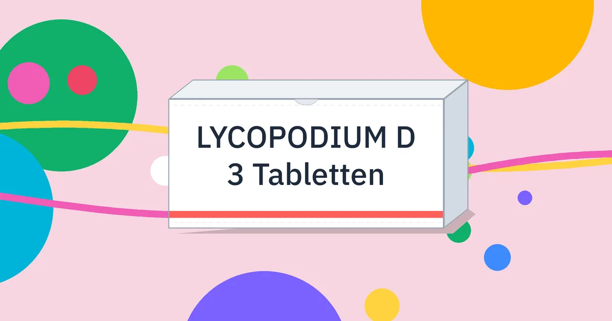 Symbolbild: Packung mit der Aufschrift LYCOPODIUM D 3 Tabletten (PZN 01777452) – Verfügbarkeit und Bezug in Apotheken in Frankfurt am Main