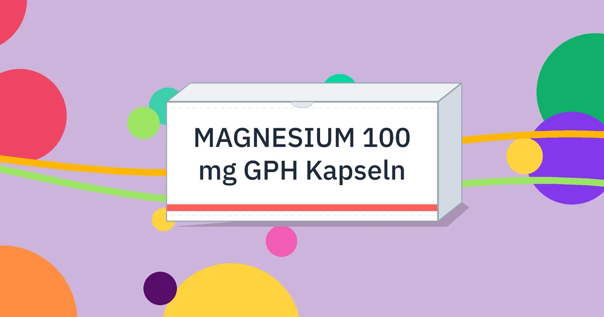 Symbolbild: Packung mit der Aufschrift MAGNESIUM 100 mg GPH Kapseln (PZN 00117908) – Verfügbarkeit und Bezug in Apotheken in Frankfurt am Main